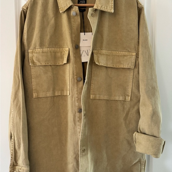 Zara | Jackets & Coats | Zara Mens Overshirt In Olivetan | Poshmark